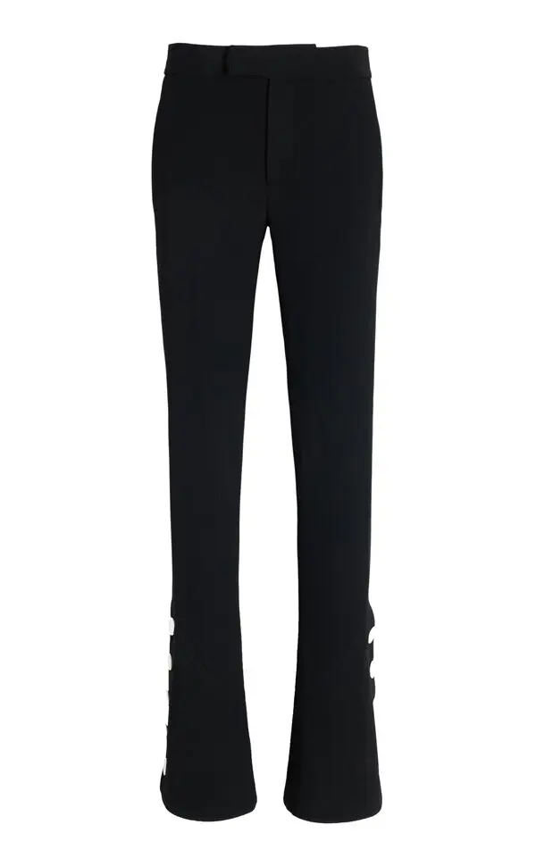Proenza Schouler Martina Button-embellished Mid-rise Skinny Pants - Black
