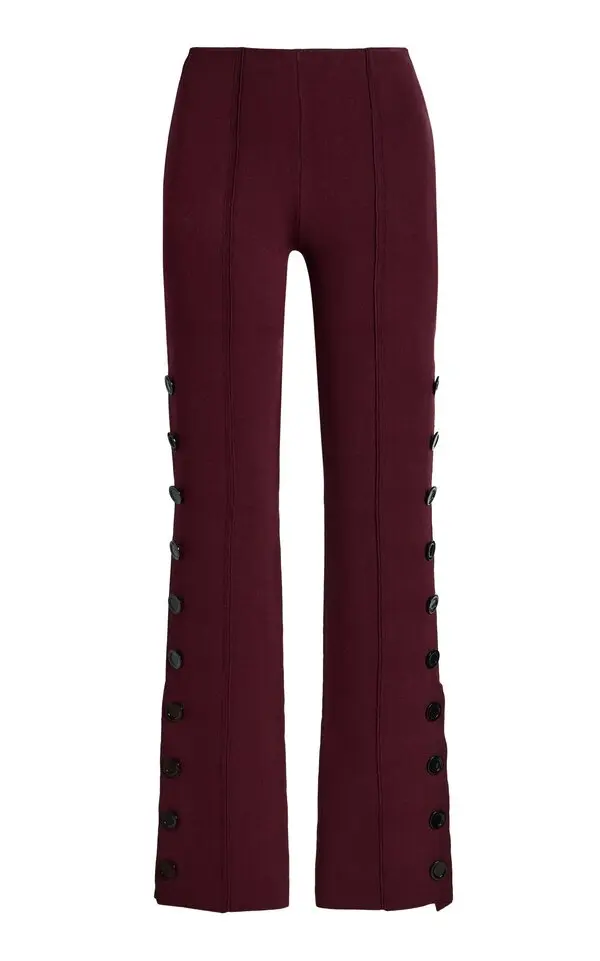Proenza Schouler Martina Button-embellished Skinny Pants - Burgundy