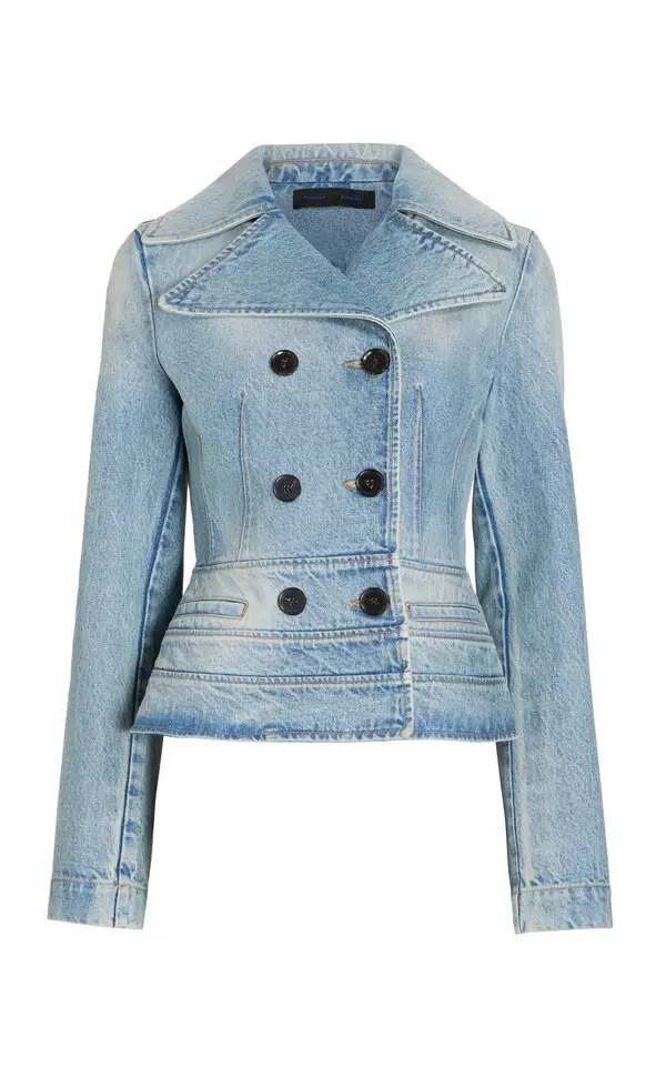 Proenza Schouler Romane Double-breasted Rigid Denim Jacket - Light Wash