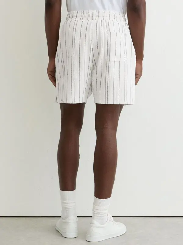 REISS Textured Stripe Drawstring Shorts