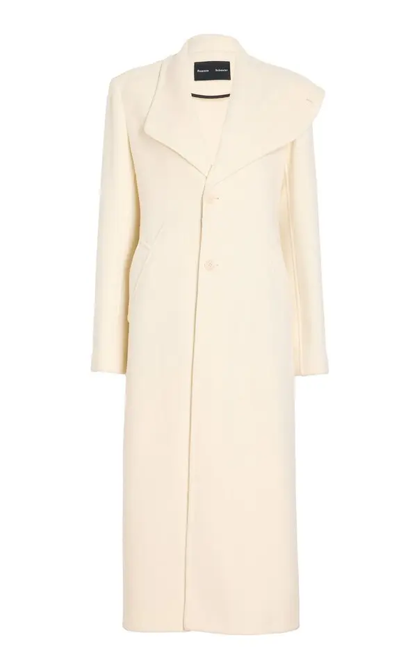 Proenza Schouler Alix Longline Wool-blend Coat - Ivory