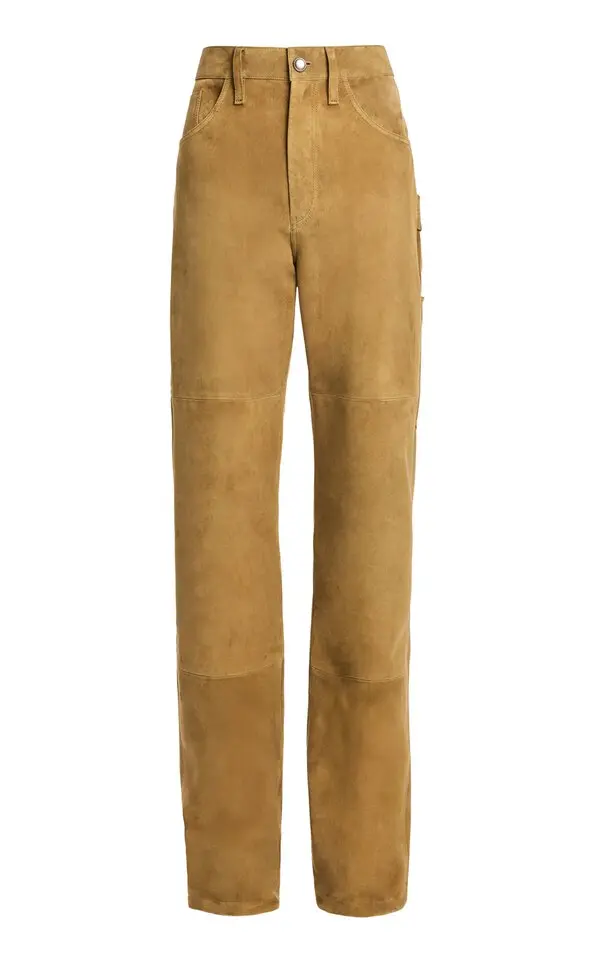 Altuzarra Mills Suede Skinny-leg Pants - Neutral