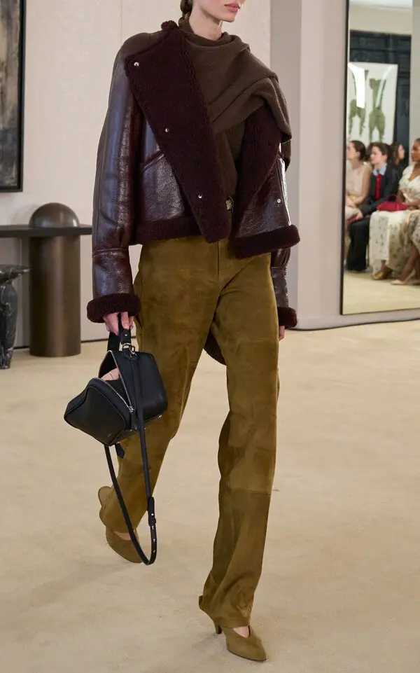 Altuzarra Kenny Shearling Coat - Burgundy