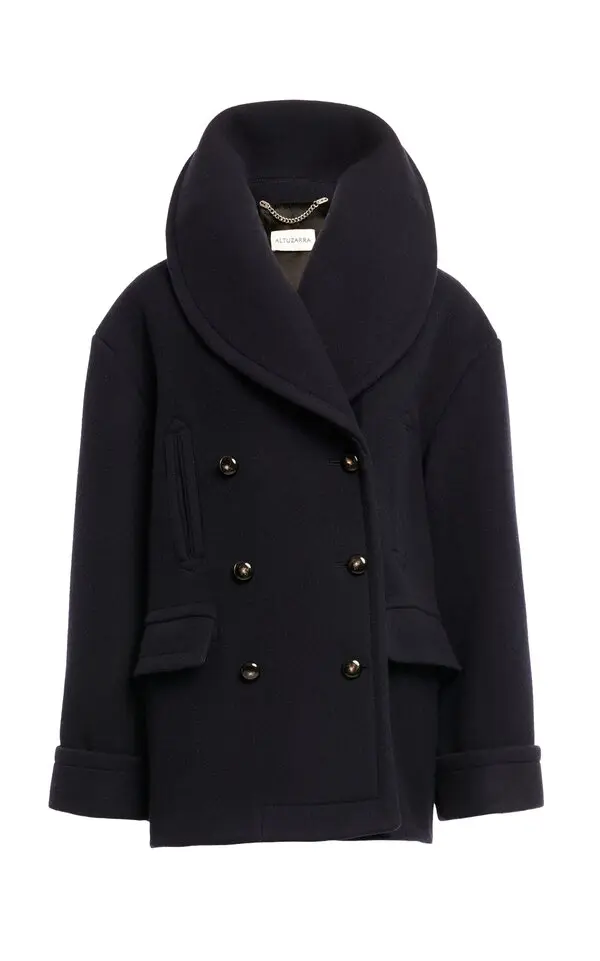 Altuzarra Etting Wool-blend Coat - Navy