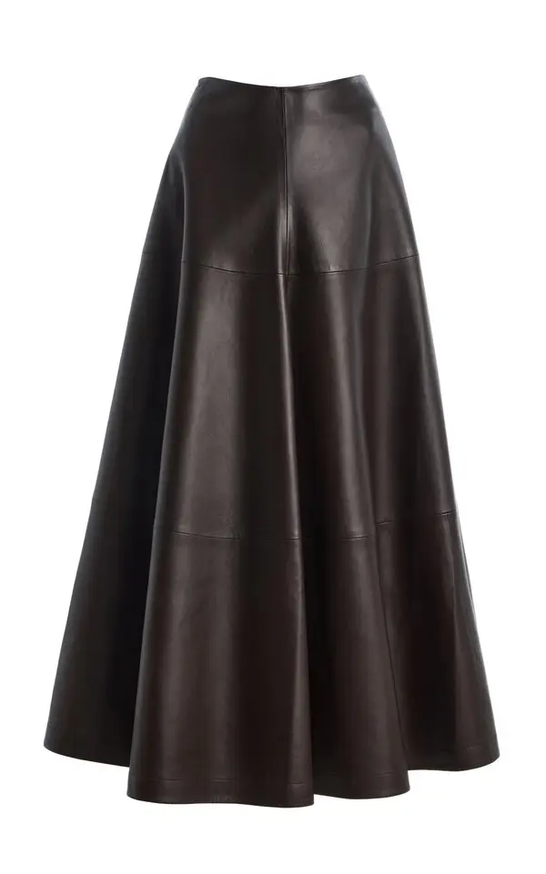 Altuzarra Varda Leather Maxi Skirt - Brown