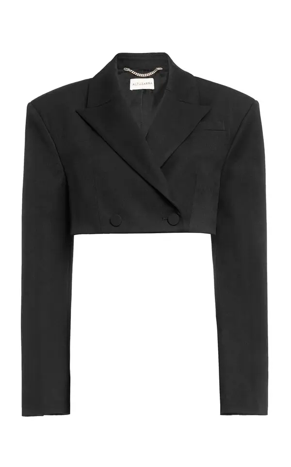 Altuzarra Coots Cropped Wool Jacket - Black