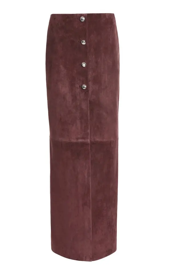 Altuzarra Pinkard Suede Maxi Skirt