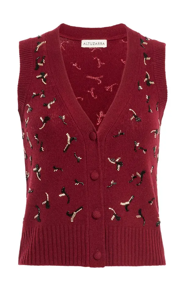 Altuzarra Shore Wool Top - Burgundy