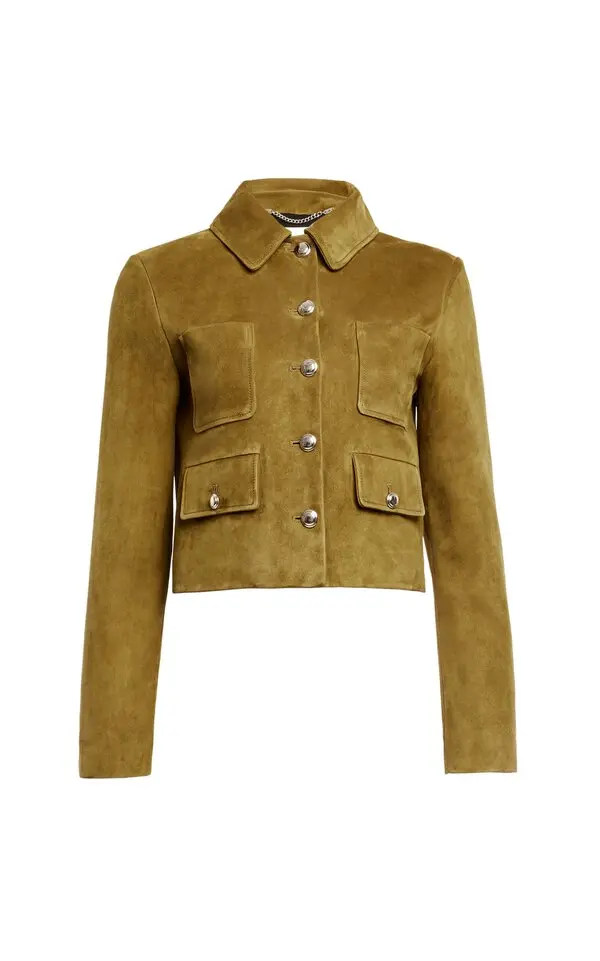 Altuzarra Suede Utility Jacket - Khaki