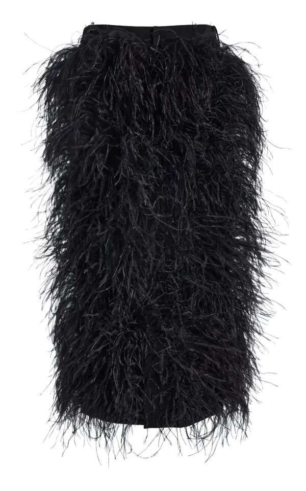 Michael Kors Feathered Virgin-wool Midi Skirt
