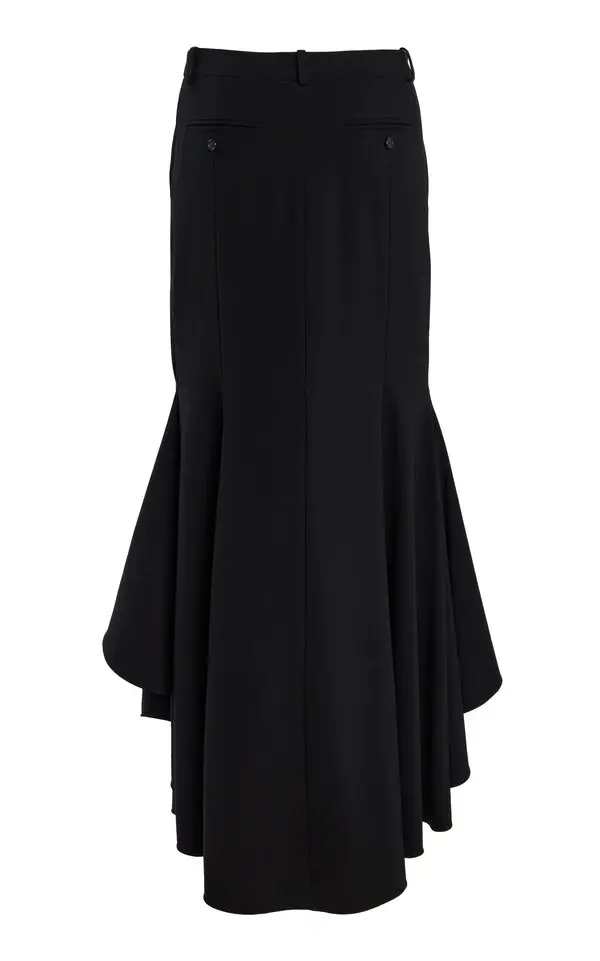 Michael Kors High-low Virgin Wool Maxi Skirt - Black