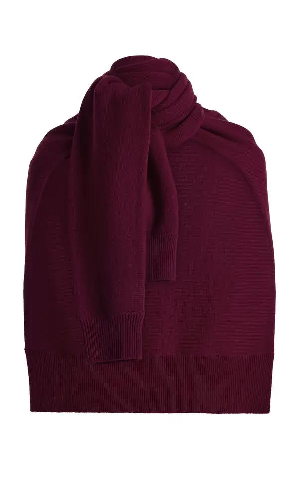 Michael Kors Sleeve-detailed Cashmere Scarf - Burgundy