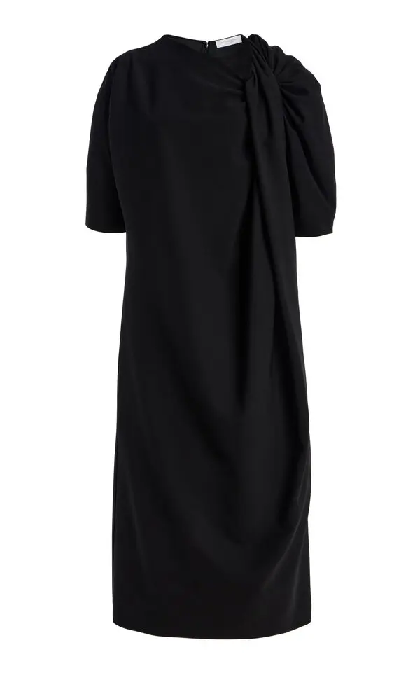 Michael Kors Draped Wool-blend Midi Dress