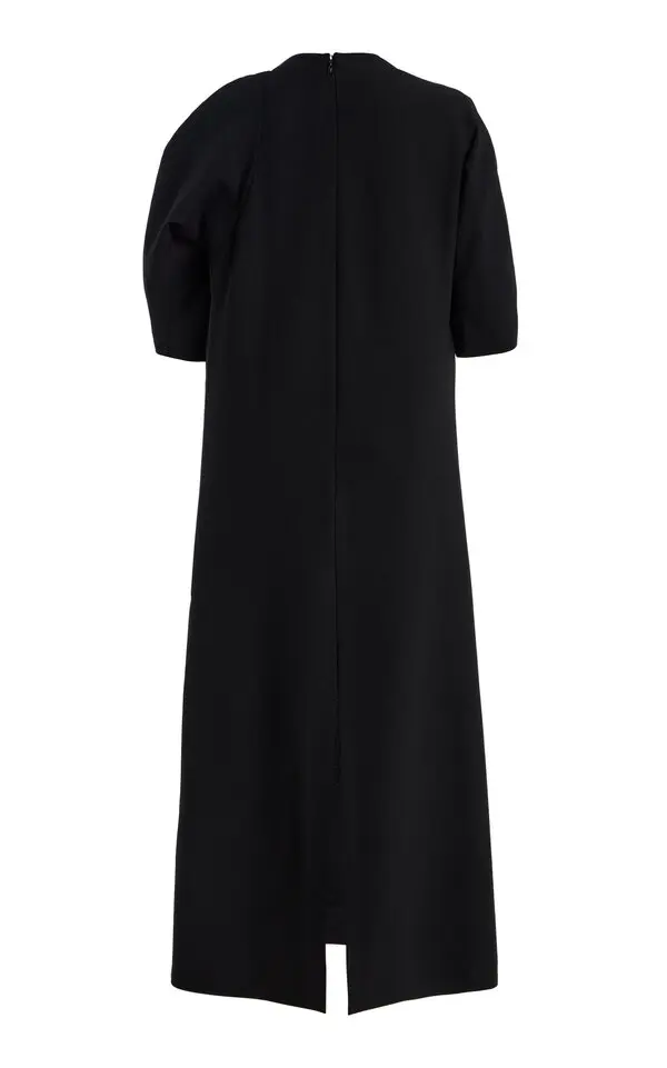 Michael Kors Draped Wool-blend Midi Dress