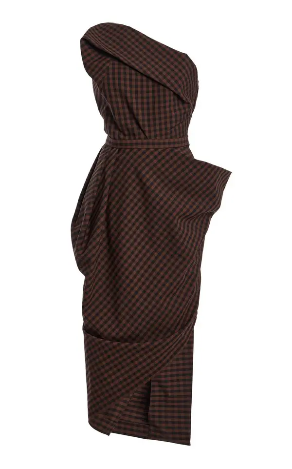 Michael Kors Draped Wool-blend Midi Dress