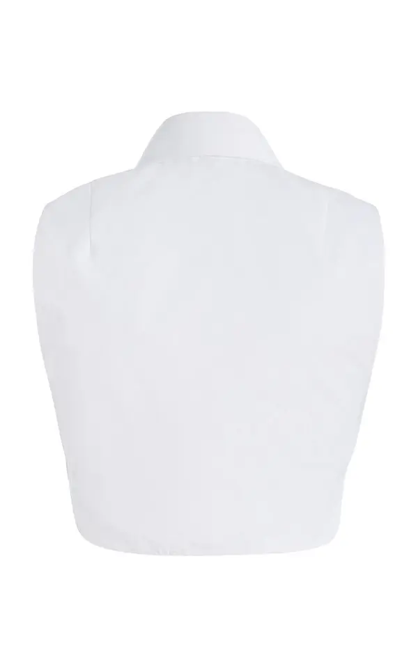 Michael Kors Collared Cotton Dickey Top - White