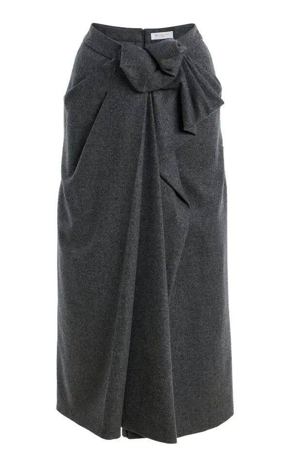 Michael Kors Wrap-front Virgin-wool Midi Skirt
