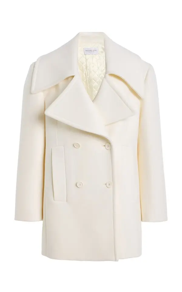 Michael Kors Double-breasted Virgin-wool Pea Coat - Ivory