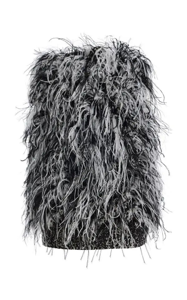 Michael Kors Feathered Wool-blend Shell Top