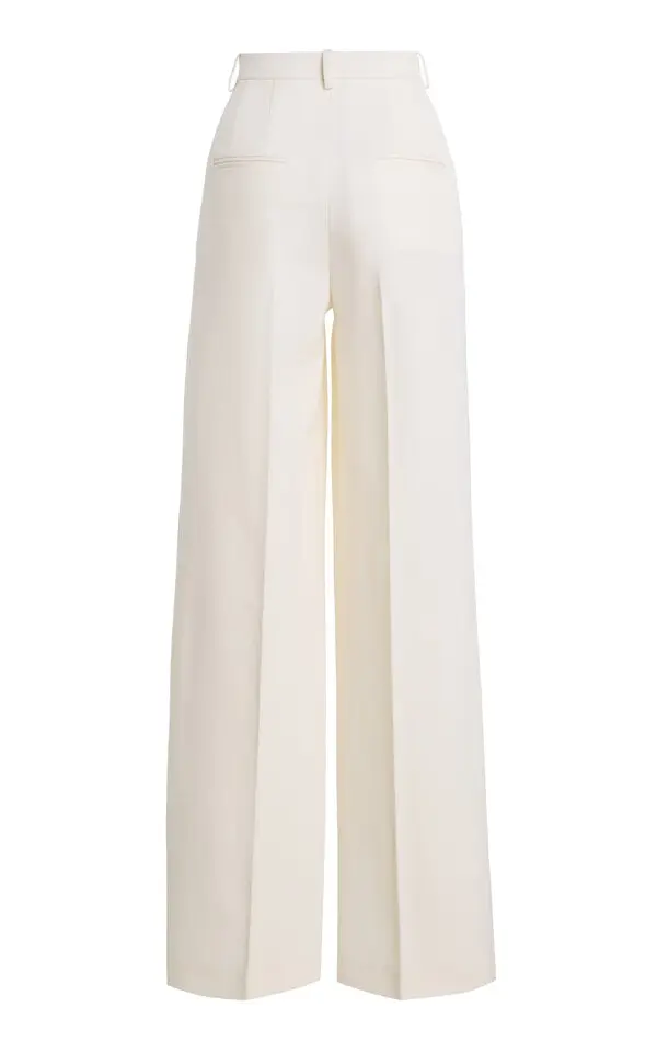 Michael Kors Pleated Wide-leg Virgin Wool Pants - Ivory