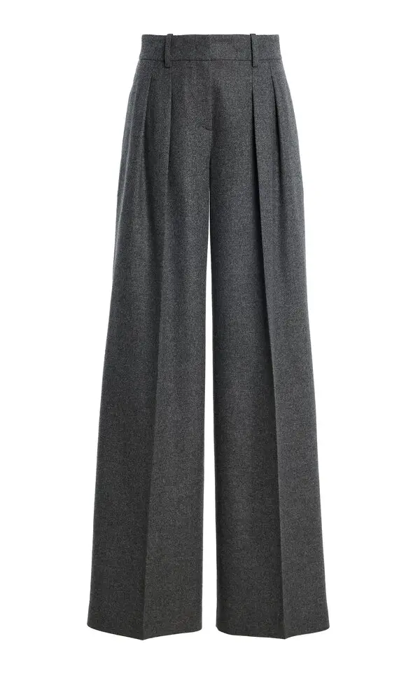 Michael Kors Pleated Virgin-wool Straight-leg Trousers