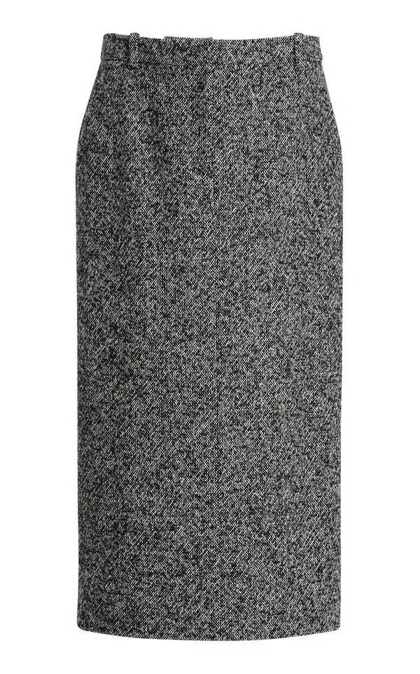 Michael Kors Mid-rise Cotton-blend Midi Skirt - Black/white