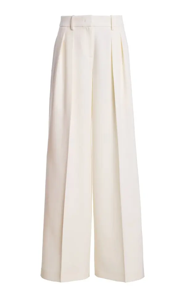 Michael Kors Slouchy Virgin-wool Wide-leg Pants - Ivory