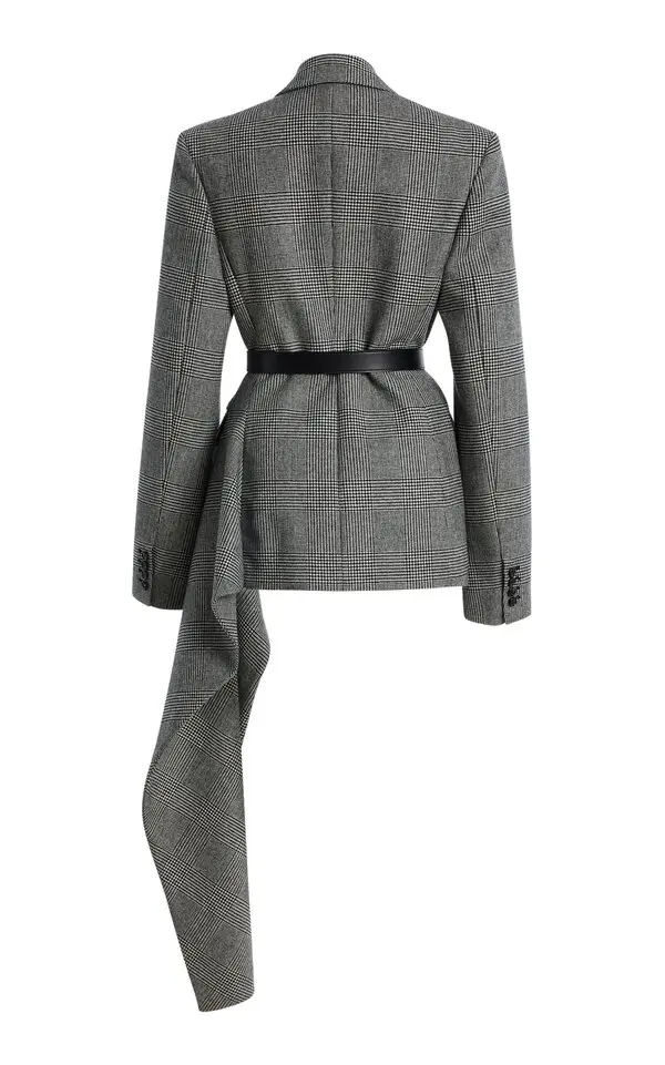Michael Kors Belted Wool-blend Blazer