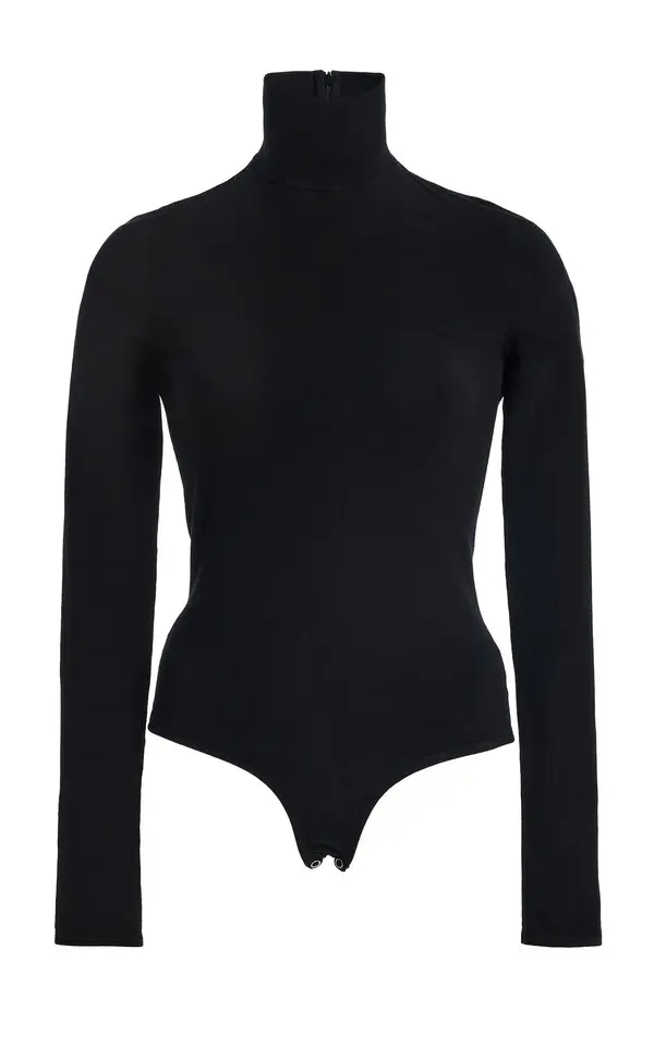 Michael Kors Long-sleeve Turtleneck Bodysuit - Black