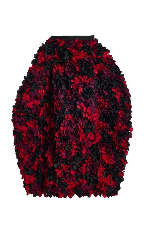 Michael Kors Embroidered Wool-silk Midi Skirt - Red