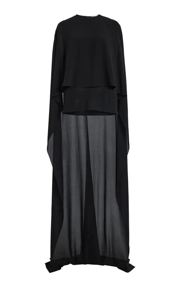 Michael Kors Cape-sleeve Silk Blouse - Black