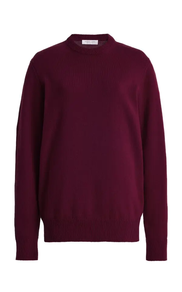 Michael Kors Crew-neck Wool-blend Sweater - Burgundy