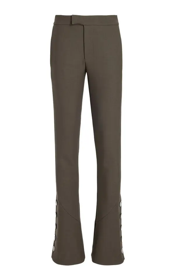 Proenza Schouler Althea Wool-blend Pants - Khaki