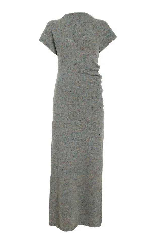 Proenza Schouler Abie High-neck Donegal Wool Maxi Dress