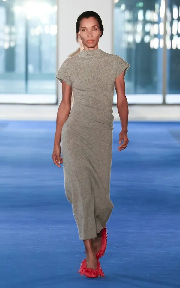 Proenza Schouler Abie High-neck Donegal Wool Maxi Dress