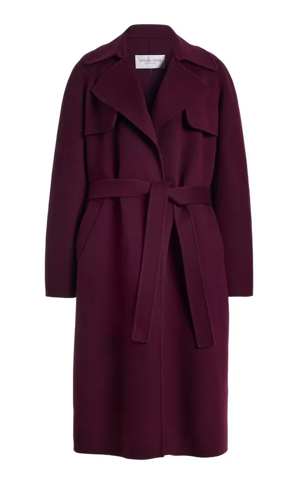 Michael Kors Belted Virgin-wool Trench Coat