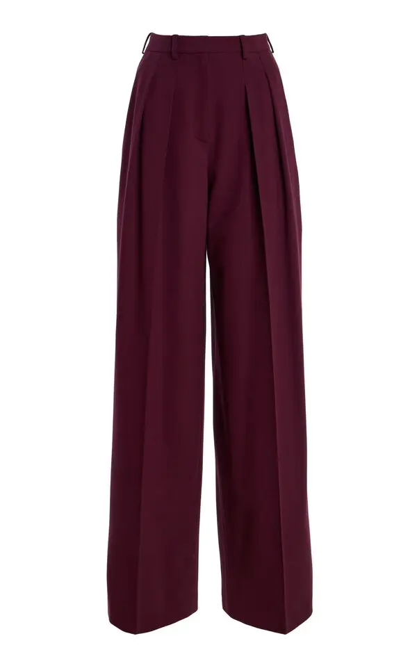 Michael Kors Pleated Wool Wide-leg Pants