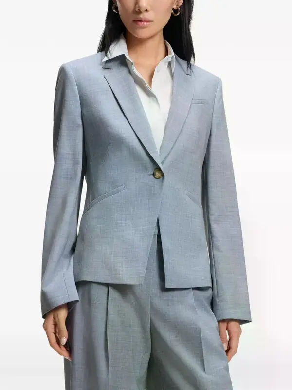 BOSS Notched-lapel Single-button Blazer - Blue