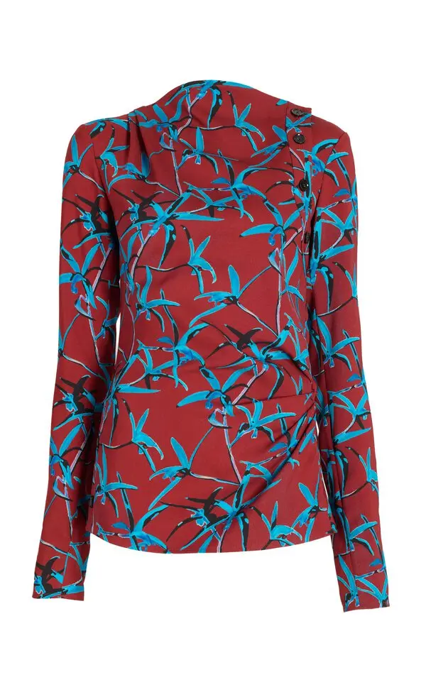 Proenza Schouler Anais Printed Boat Neck Top - Multi
