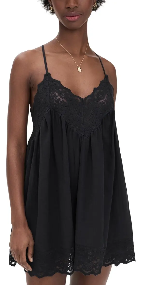 Free People Fiona Slip Dress - Black