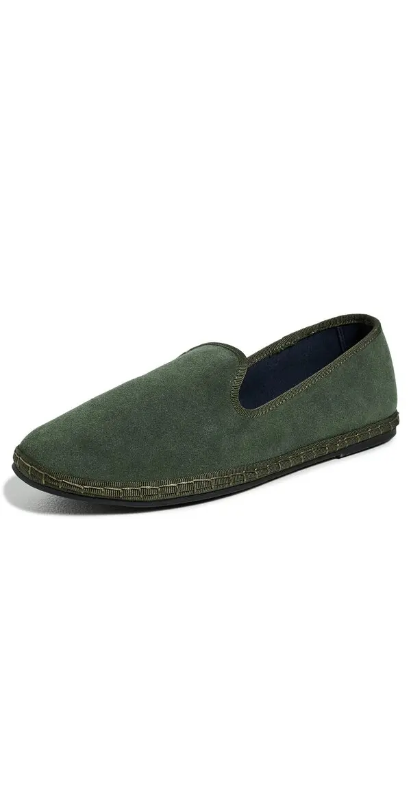 Soludos The All-weather Suede Loafers - Bottle Green