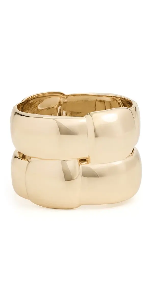 Jenny Bird Mega Woven Square Bangle - High Polish Gold