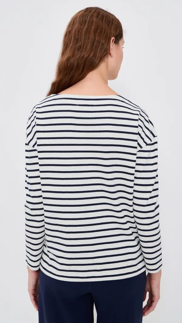 ALEX MILL Avignon Boat Neck Striped Tee