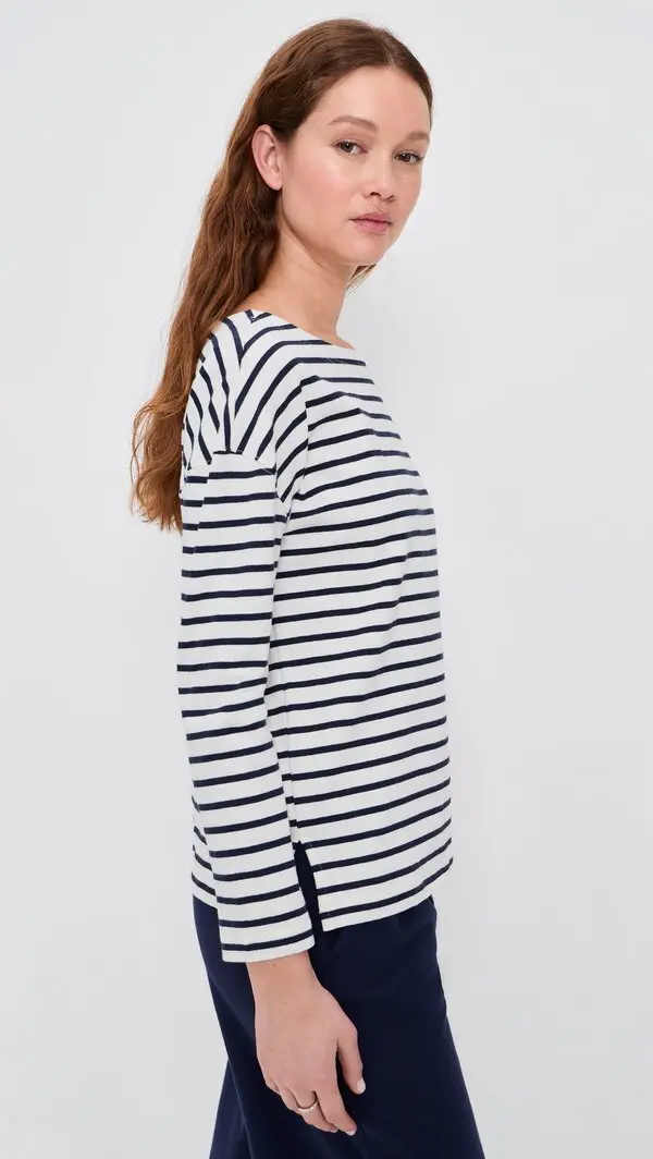 ALEX MILL Avignon Boat Neck Striped Tee
