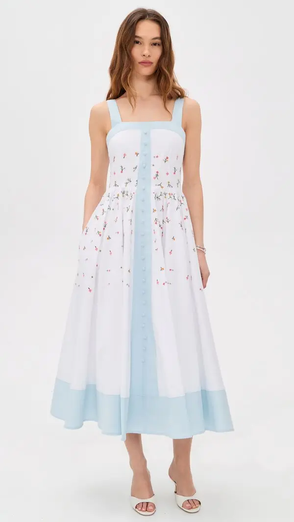 Fanm Mon Rosita Dress With Floral Embroidery