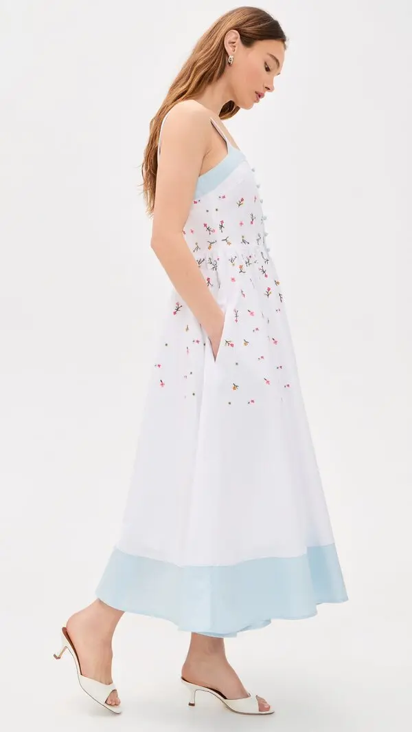Fanm Mon Rosita Dress With Floral Embroidery