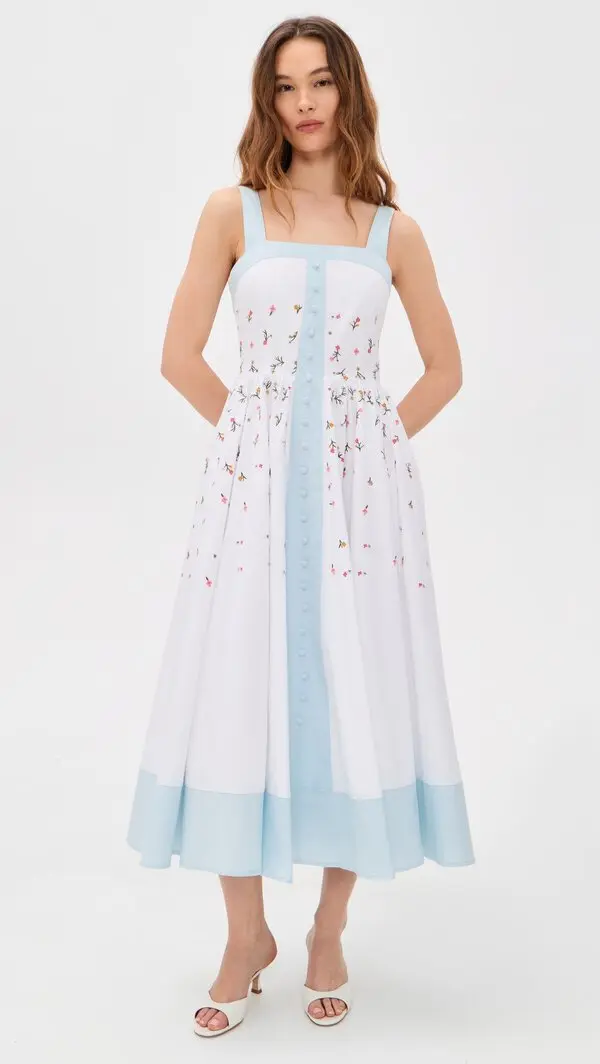 Fanm Mon Rosita Dress With Floral Embroidery