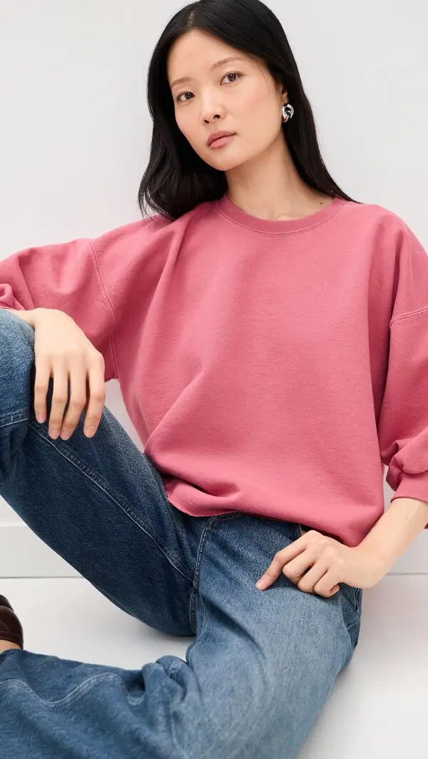 Rachel Comey Fleece Backed Pullover Sweatshirt - Rosebud