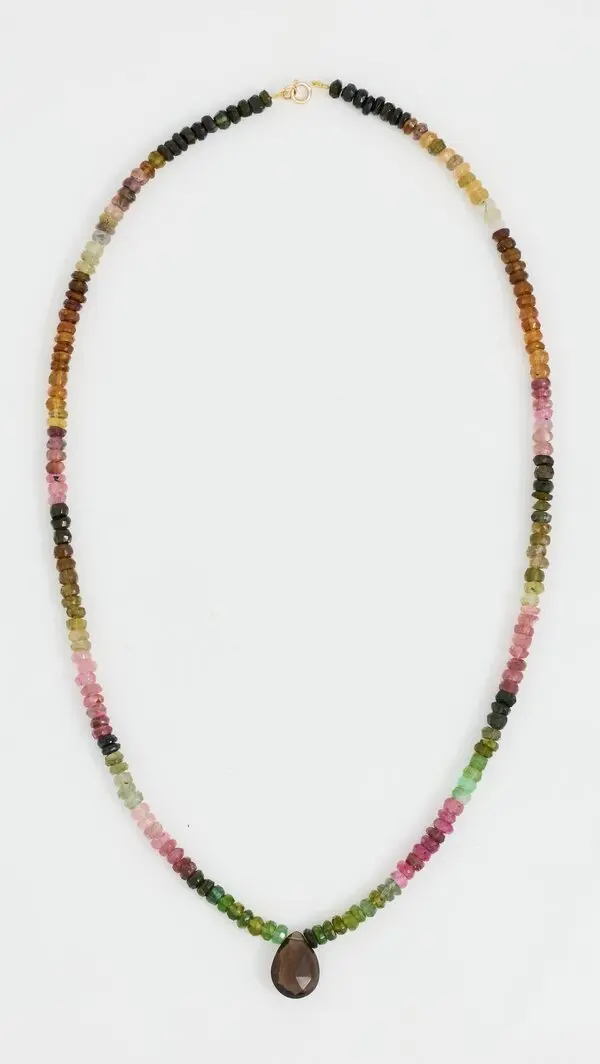 Jia Jia 14k Tourmaline Quartz Teardrop Necklace - Multicolored
