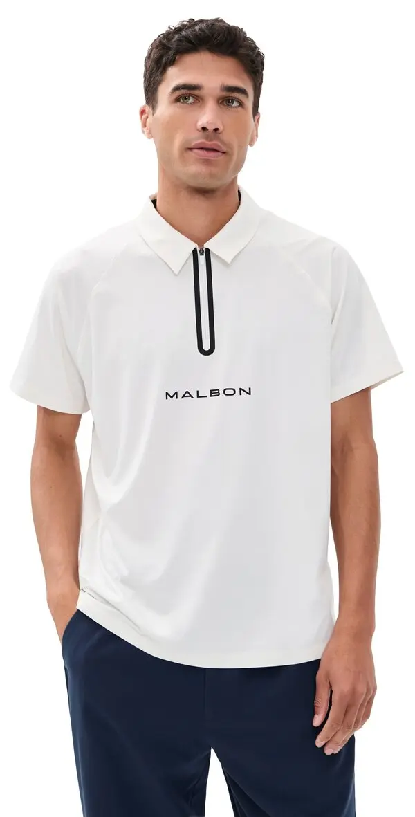 MALBON Performance Zip Raglan Polo